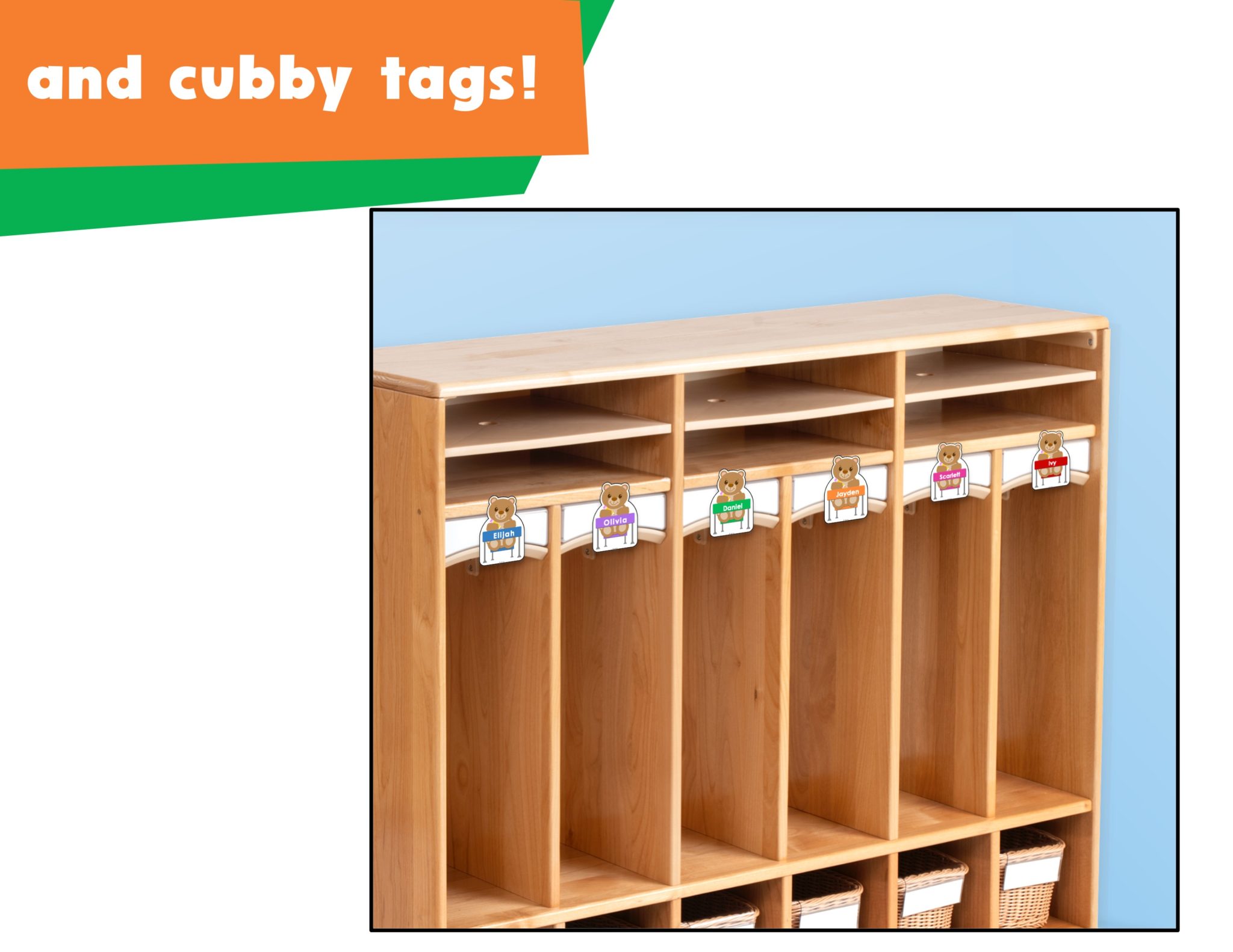 Editable Bears at School Cubby Tags | Fall Cubby Tags - Made By Teachers