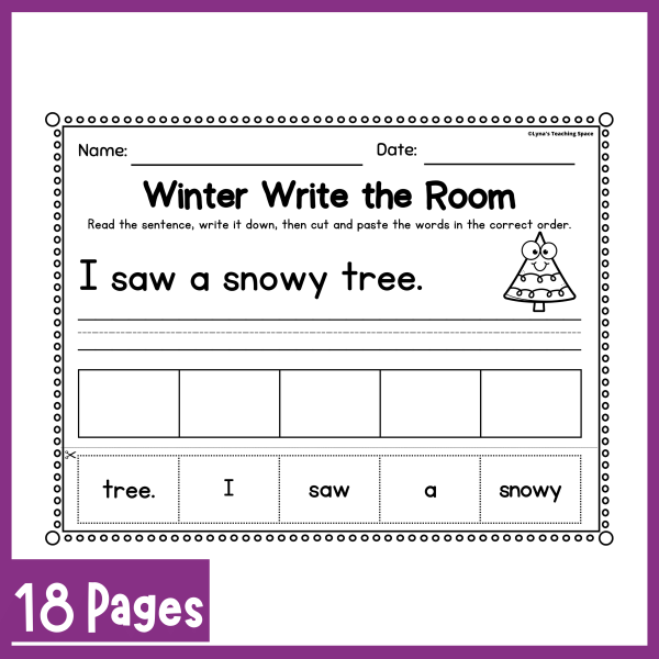 Winter Vocabulary Write The Room Activities | Word Wall Cards Writing ...