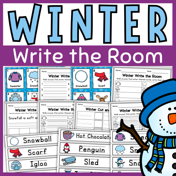 Winter Vocabulary Write The Room Activities | Word Wall Cards Writing ...