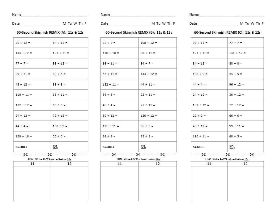 MATH No Prep Timed FULL YEAR 1-Minute FACT FLUENCY Daily Drill System ...