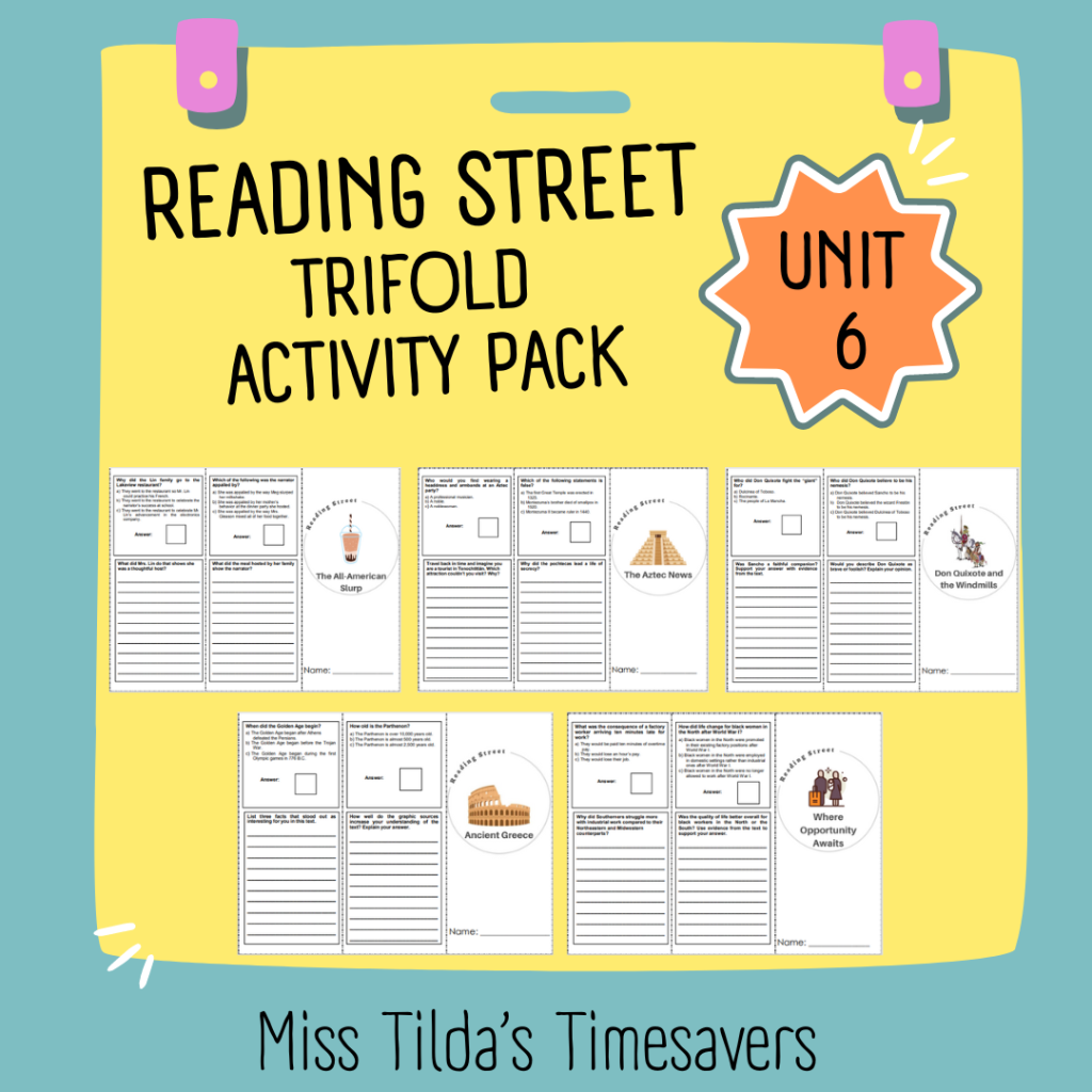 6th Grade Reading Street Activity Pack - Unit 6 - Made By Teachers