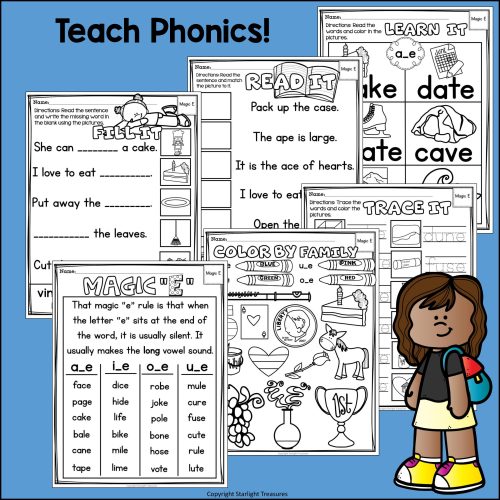 Magic E Worksheets and Activities for Early Readers - Phonics - Made By ...
