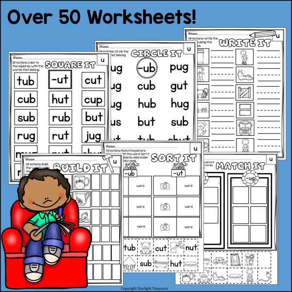 Short U Worksheets and Activities for Early Readers - Phonics - Made By ...
