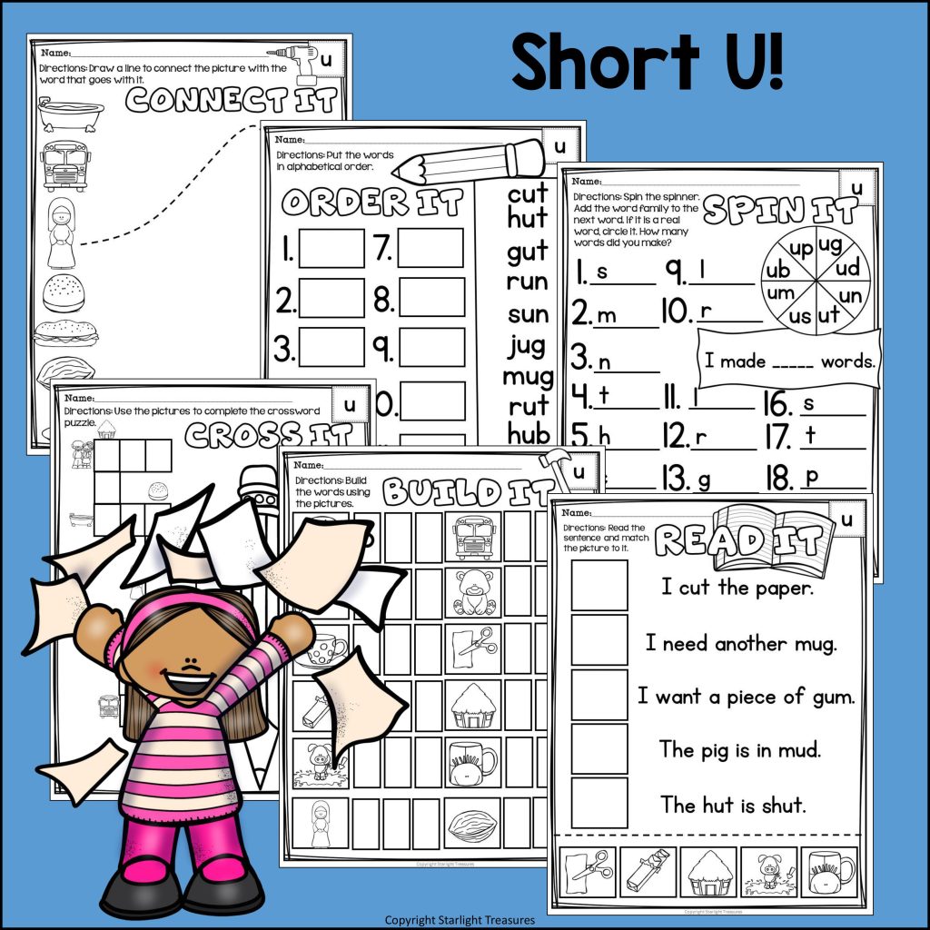 Short U Worksheets and Activities for Early Readers - Phonics - Made By ...
