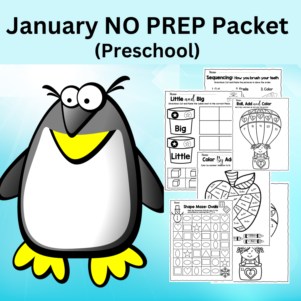 January NO PREP Packet (Preschool) | Made By Teachers