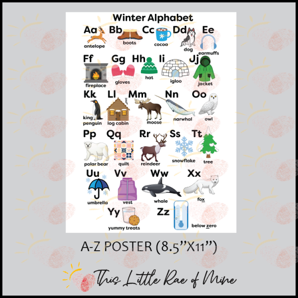 Winter - Alphabet Poster and Cards - Printable - classroom decor - ABC ...