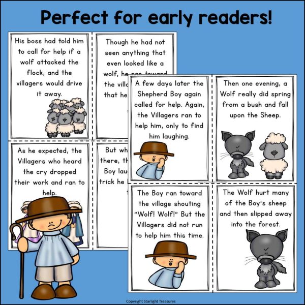The Boy Who Cried Wolf Mini Book for Early Readers - Aesop's Fables ...