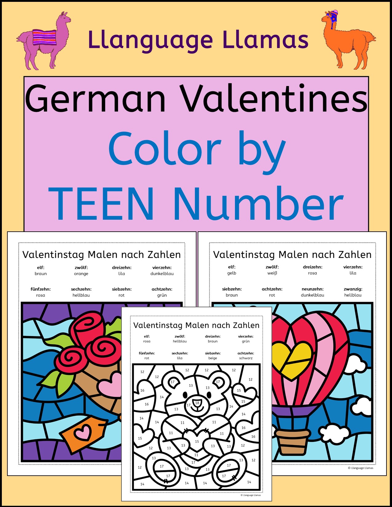 German Easter Color by TEEN Number Ostern Malen nach Zahlen Spring ...
