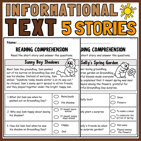 Groundhog Day Reading Comprehension Passages & Questions - Read Aloud ...