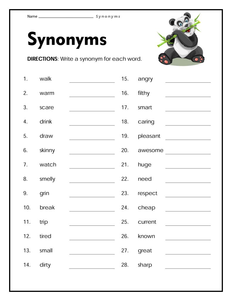 Word Harmony: Synonym Worksheets PDF for Language Enrichment - Made By ...