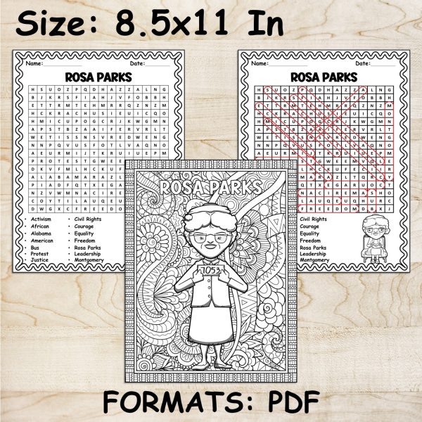 Rosa Parks Day Activities 2nd Grade Word Search Coloring Page ...