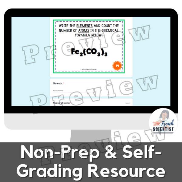 CHEMISTRY Task Cards Counting Atoms and Identifying Elements [Digital ...
