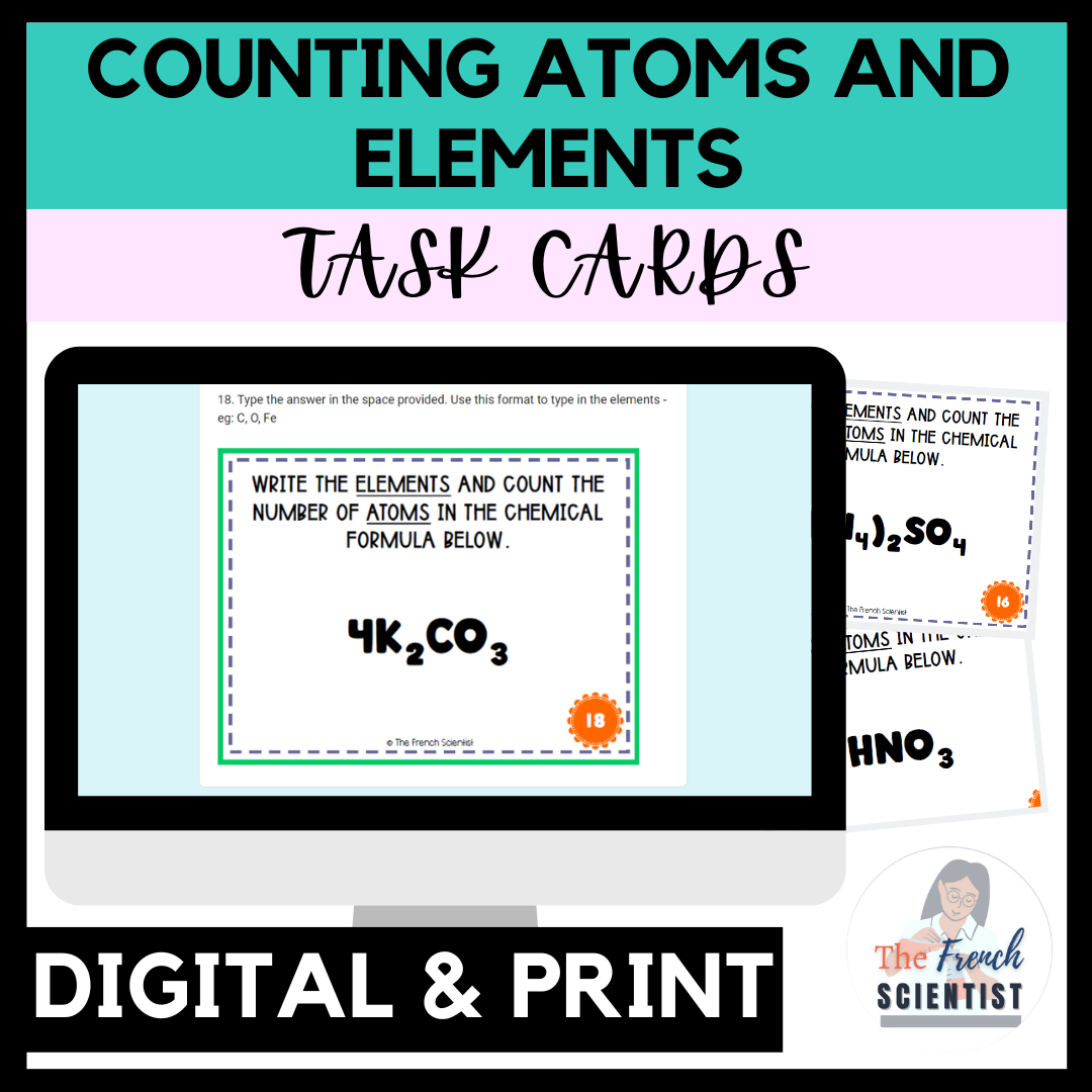 CHEMISTRY Counting Atoms Mystery Picture Digital Game | Made By Teachers