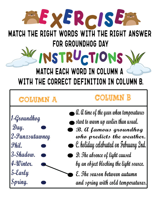 Groundhog day Fun woodchuk Activity Pages-Groundhog breaver rodent ...