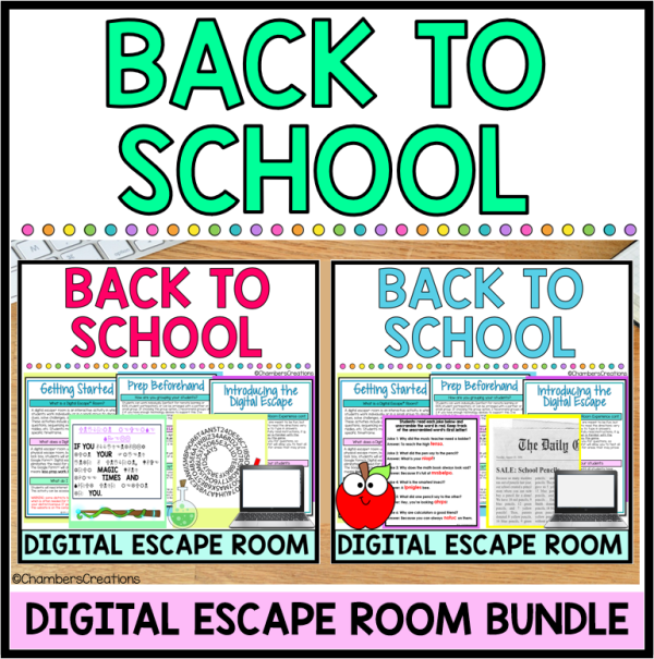 Back to School Digital Escape Room August Bundle Breakout Game | Made ...