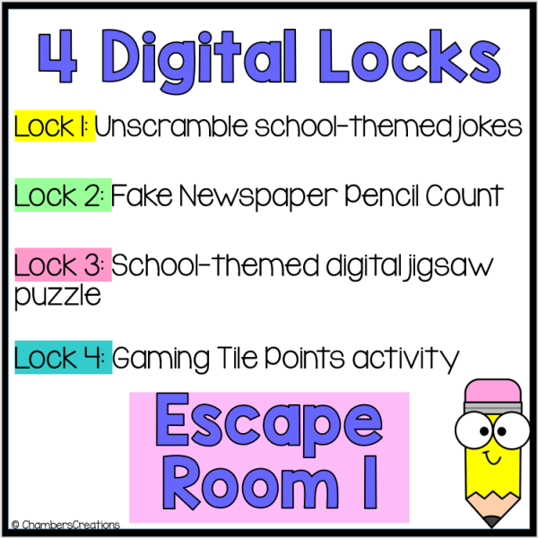 Back to School Digital Escape Room August Bundle Breakout Game | Made ...