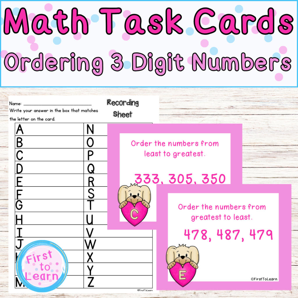 Ordering 3-Digit Numbers Task Cards/Scoot Valentine's Day | Made By ...