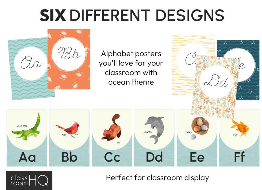 CALM SEAS Alphabet Posters | Ocean Theme Classroom Decor - Made By Teachers