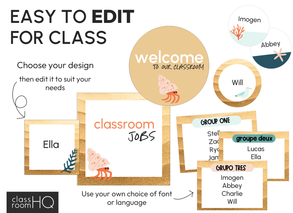 CALM SEAS Classroom Labels + Signs | Ocean Themed Classroom Decor ...