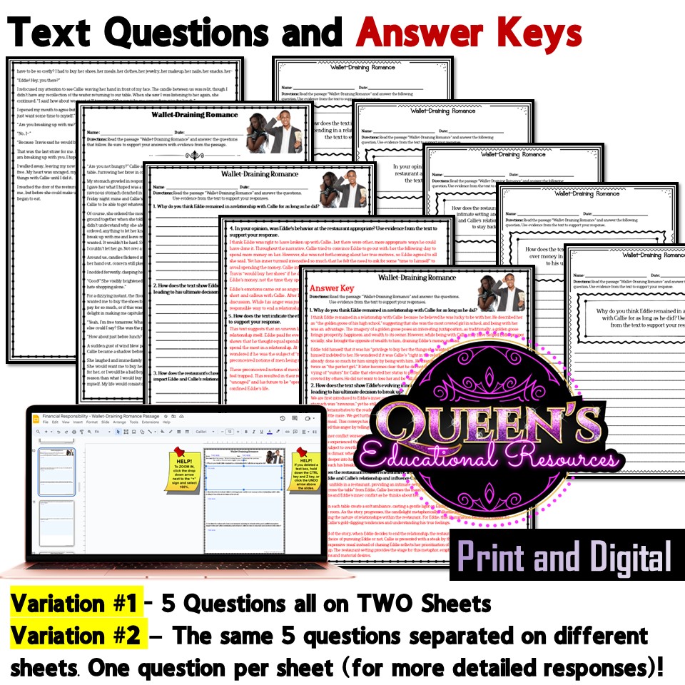 Financial Responsibility | Money Management | Reading Passage ...