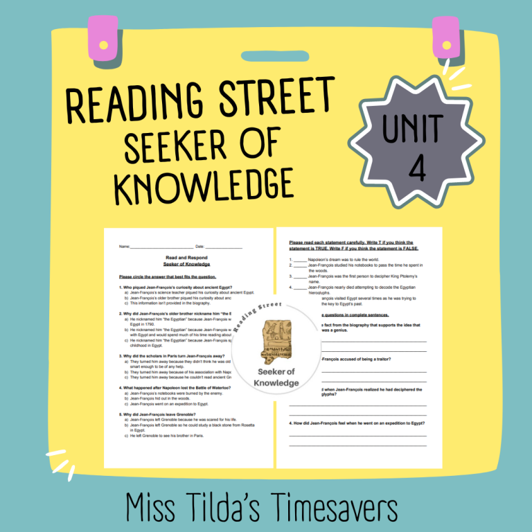 Seeker of Knowledge - Read and Respond Reading Street 4.2 | Made By ...