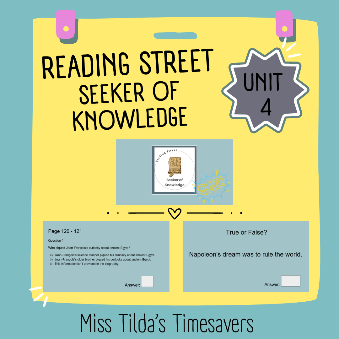 Thunder Rose Quiz - Grade 4 HMH into Reading - Made By Teachers