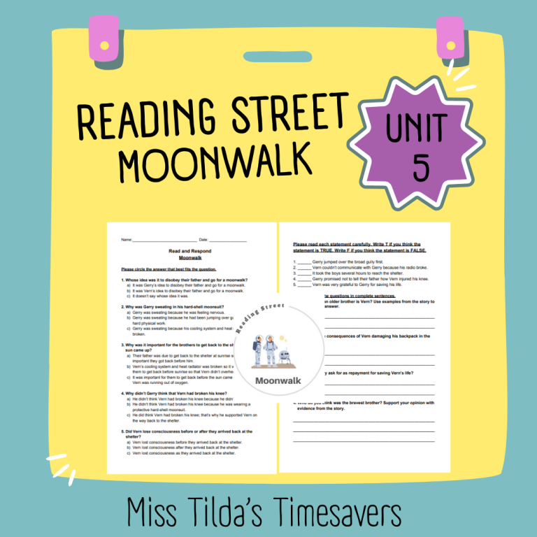 Moonwalk - Read and Respond Reading Street 4.2 | Made By Teachers