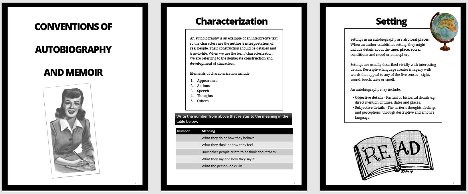 Autobiography Writing Introduction PowerPoint and Workbook - Print and ...