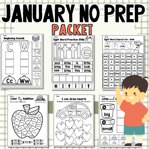 January NO PREP Packet for Preschool | Made By Teachers