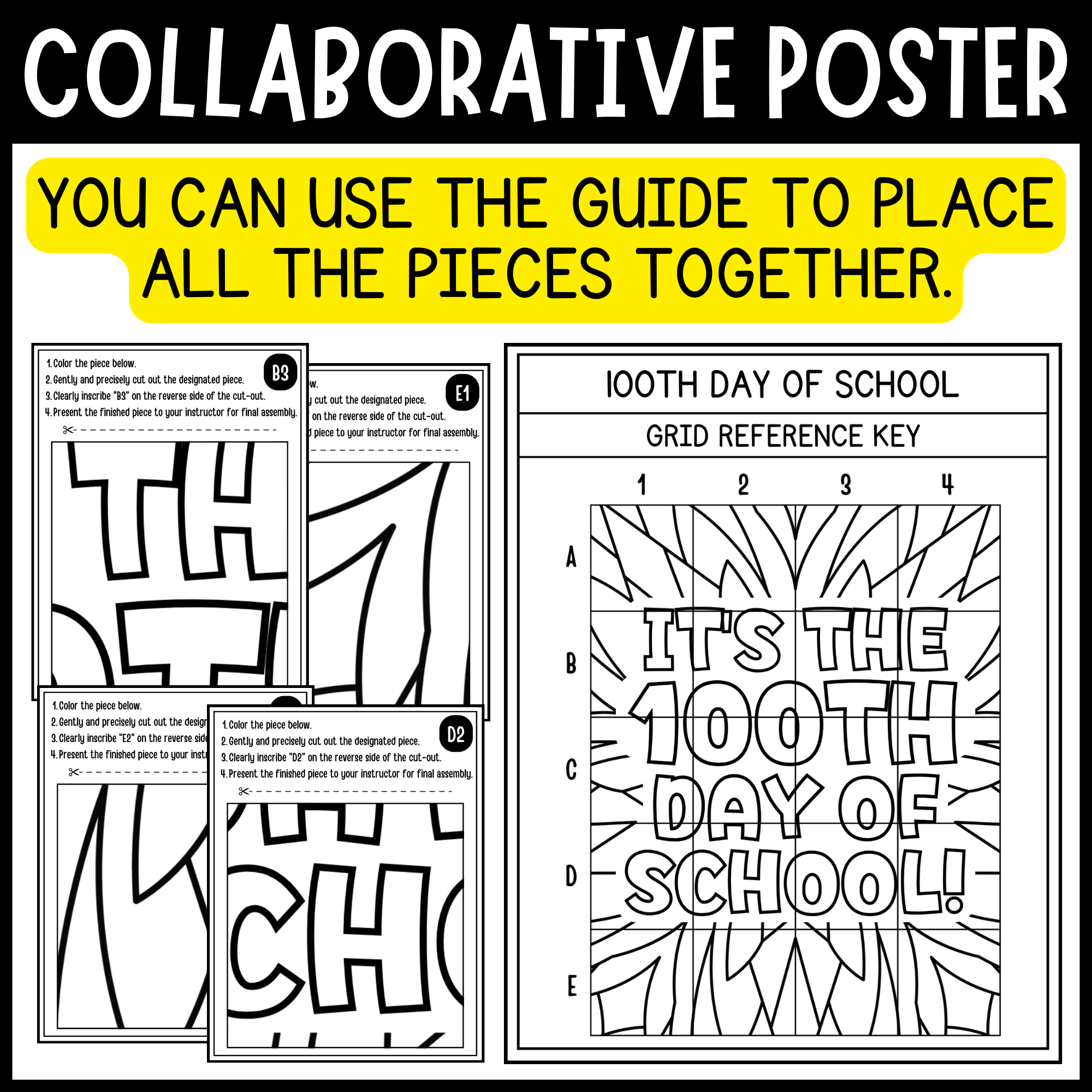 It's The 100th Day of School! Collaborative Poster • 100th Day of ...