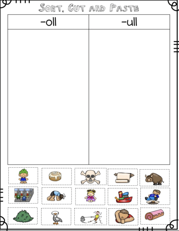 Final Consonant ll -oll and -ull - Word Family Word Work Activities ...