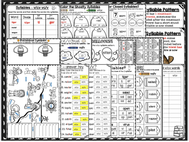 VC/V and V/CV Syllable Patterns Word Work! - No prep! - Made By Teachers