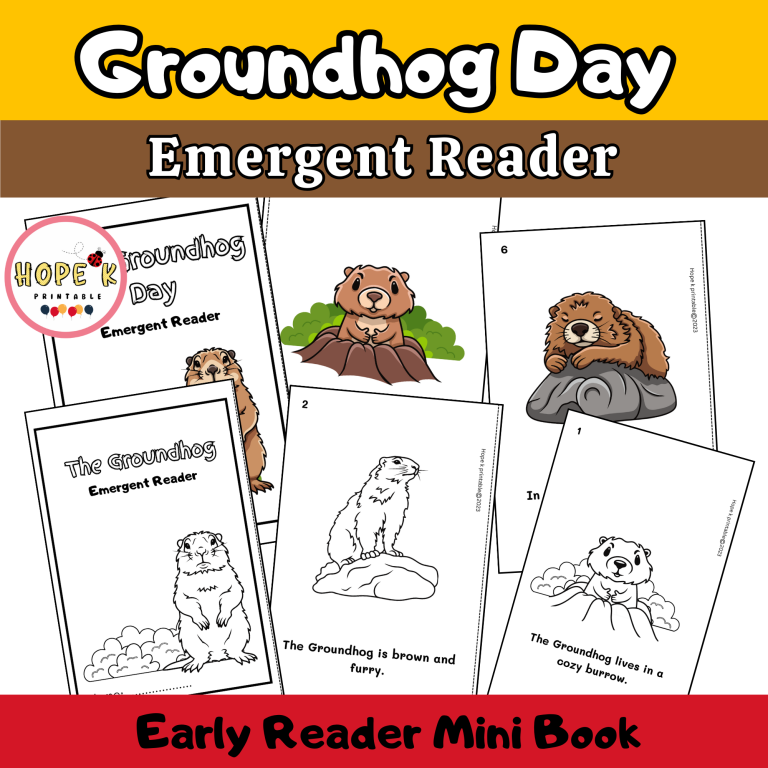 Groundhog Day Emergent Reader Book and Activities | Early Reader Mini ...