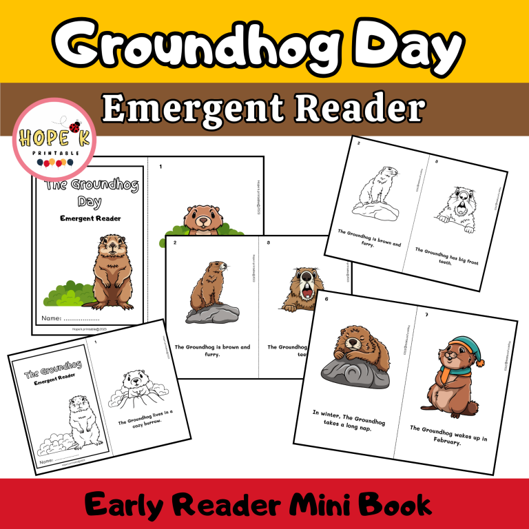 Groundhog Day Emergent Reader Book and Activities | Early Reader Mini ...