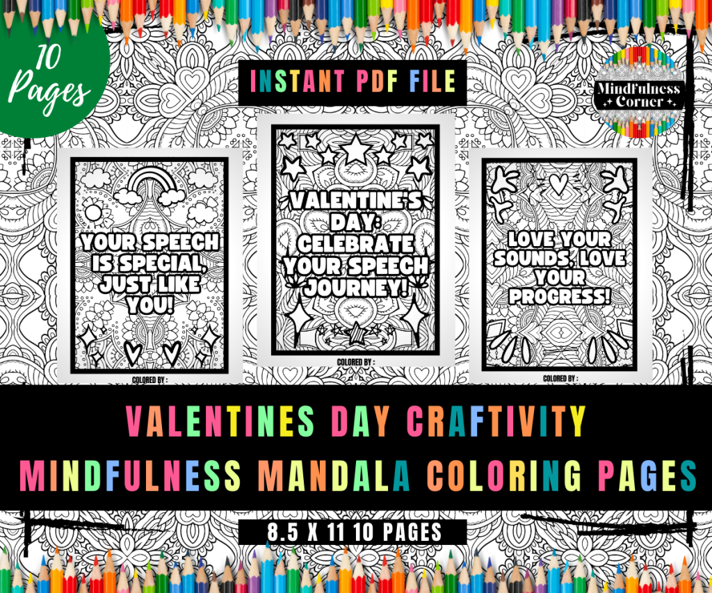 Valentines Day Craftivity, Speech Therapy Craft Coloring, Mindful and ...