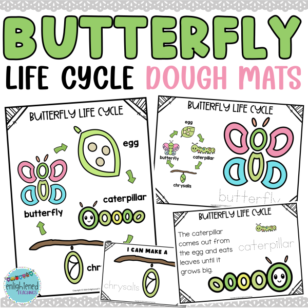 Butterfly Life Cycle Play Dough Mats Butterfly Life Cycle Activities ...
