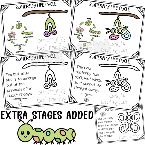 Butterfly Life Cycle Play Dough Mats Butterfly Life Cycle Activities ...