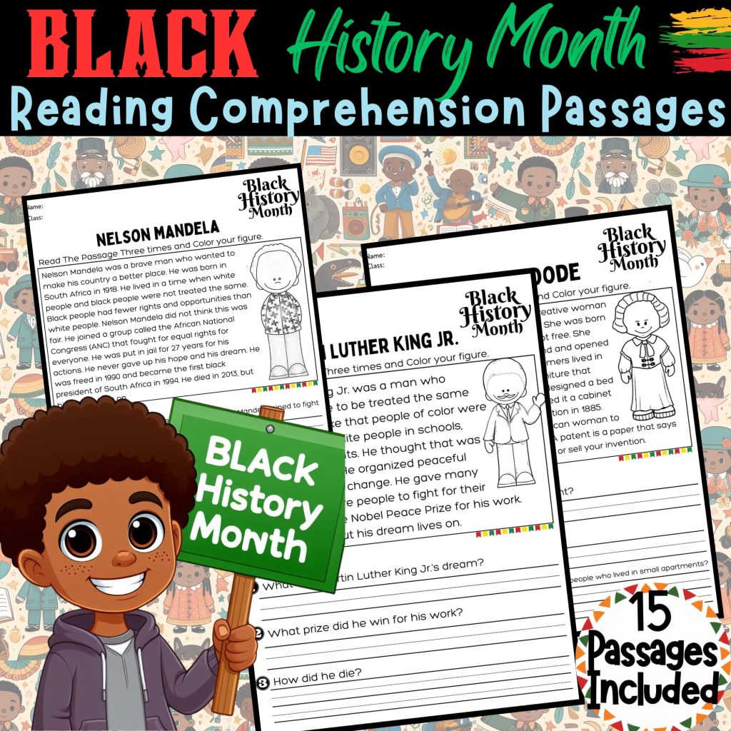 Black History Month Social Studies Reading Comprehension Passages For ...