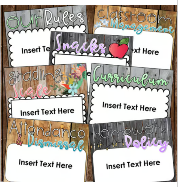 Back to School Open House Meet the Teacher Rustic Farmhouse Shabby Chic ...
