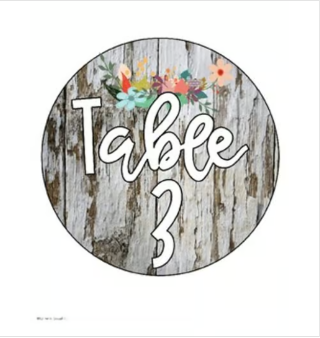 Table Numbers Signs Rustic Farmhouse Shabby Chic Wood Theme | Made By ...