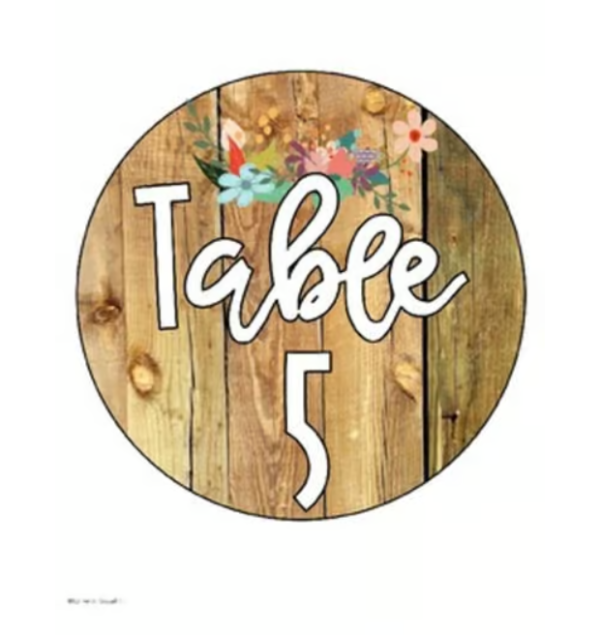 Table Numbers Signs Rustic Farmhouse Shabby Chic Wood Theme | Made By ...