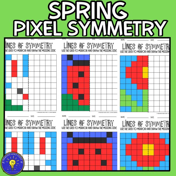 Spring Lines of Symmetry | Math Pixel Art - Reflection Drawings | Made ...