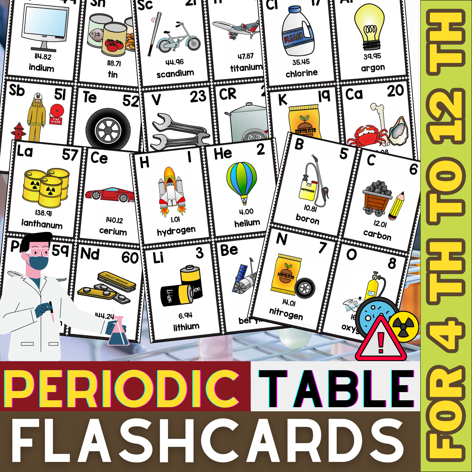 Periodic Table of Elements Worksheets, Flashcards & Bingo | Chemistry ...