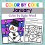 January Color By Sight Word Worksheets | Made By Teachers
