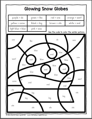 January Color By Sight Word Worksheets - Made By Teachers