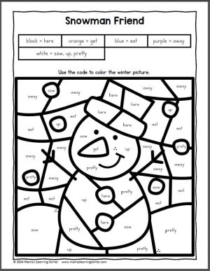 January Color By Sight Word Worksheets - Made By Teachers