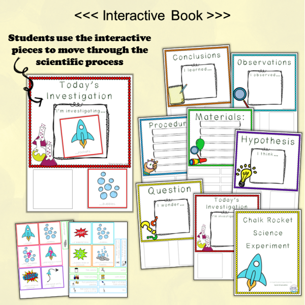 Visual Science Experiment Interactive Book and Worksheets (Chalk Rocket ...