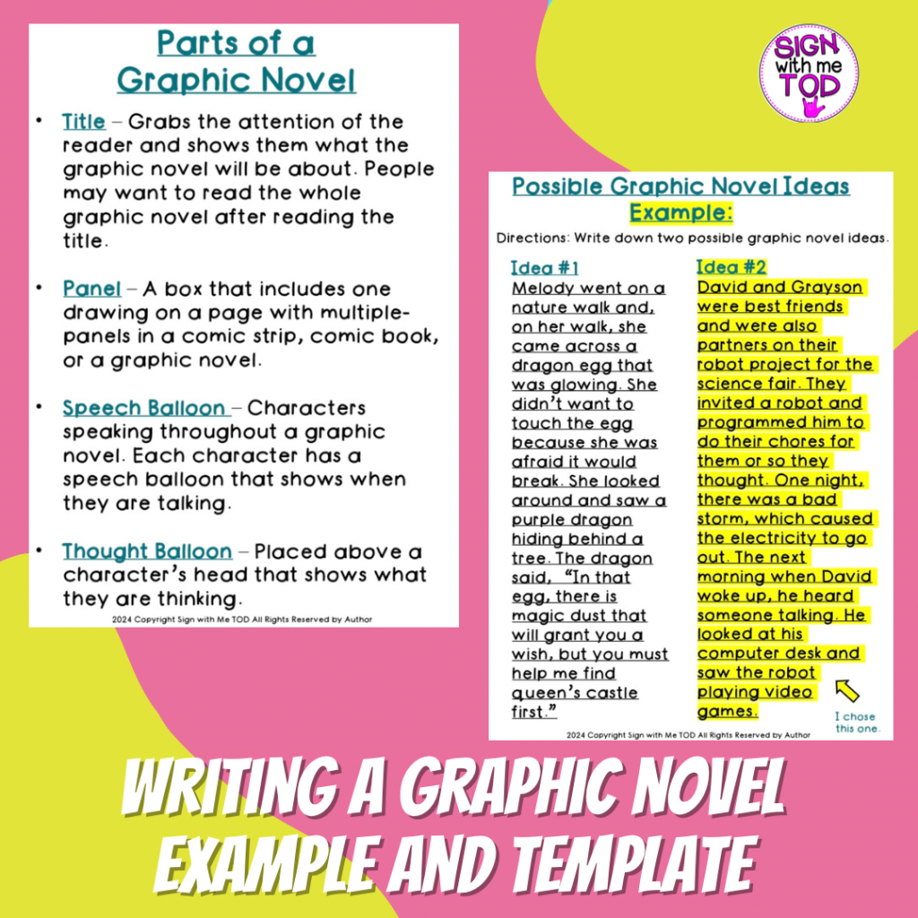 Graphic Novel Example, Graphic Organizer and Template | Made By Teachers