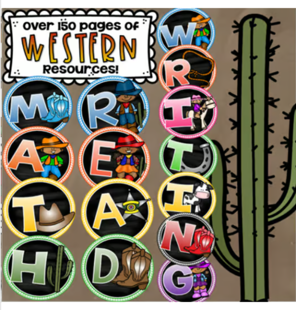 Western Theme Class Decor Bundle (Behavior Chart, Name Plates, Labels ...