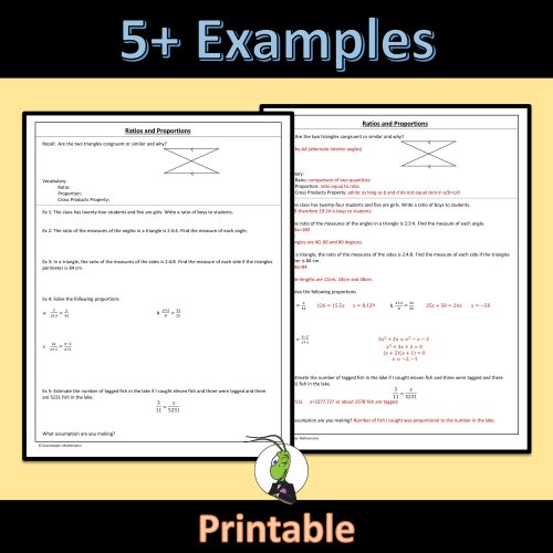 Ratios and Proportions Guided Notes for Similar Figures | Geometry ...